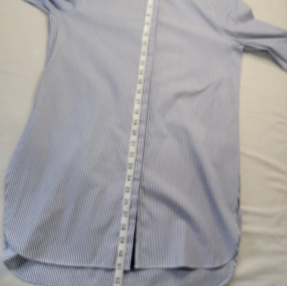 J. Crew | Tops | J Crew Stripe Tunic Button Up Shirt Blue White ...